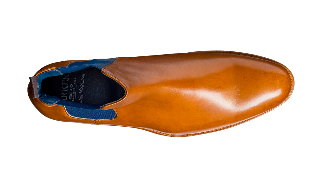 Violet - Cedar Calf / Blue Elastic | Womens Boot | Barker Shoes Outlet